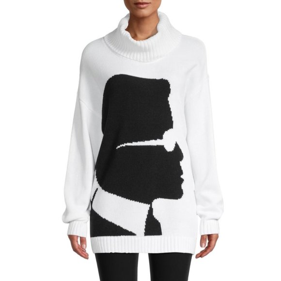 Karl Lagerfeld | Sweaters | Karl Silhouette Cowlneck Sweater In White ...